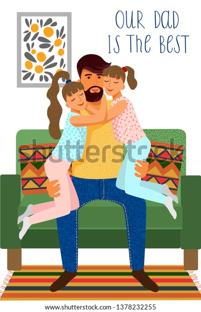 Our Dad Best Cute Flat Cartoon Stock Vector (Royalty Free) 1378232255 ...