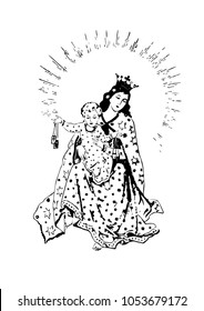 Our Lady Mt Carmel Vector Stock Vector (Royalty Free) 1053679172 ...