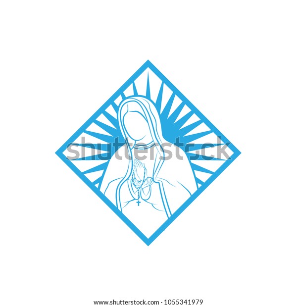 Our Lady Vector Logo Illustrations Outline Stock Vector (Royalty Free ...