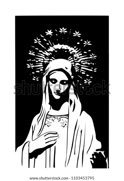 Our Lady Vector Virgin Mary Catholic Stock Vector (Royalty Free ...