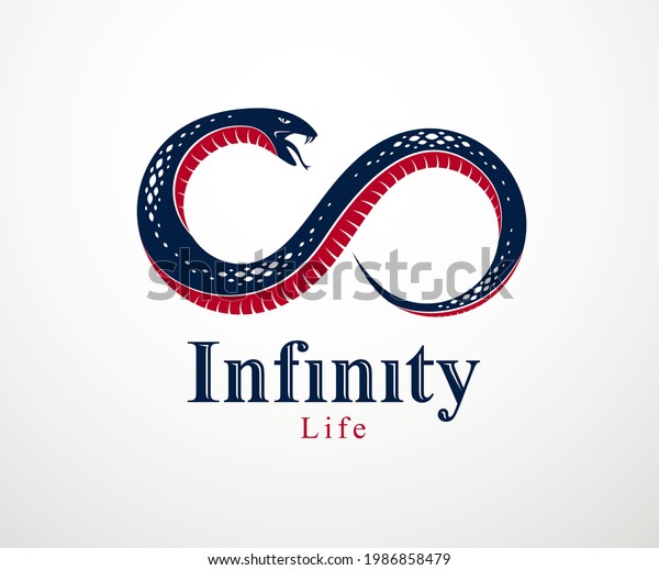 Ouroboros Snake Shape Infinity Symbol Endless: immagine vettoriale ...