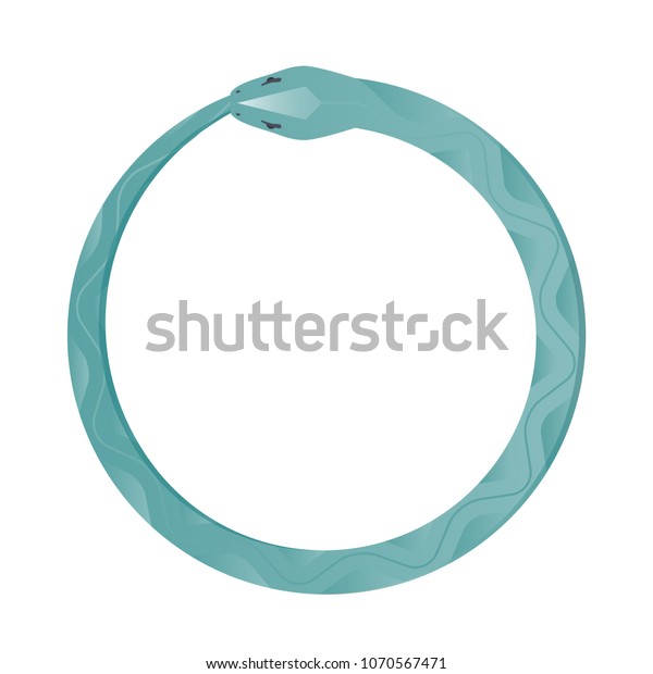 Ouroboros Snake Vector Illustration On White: vector de stock (libre de ...