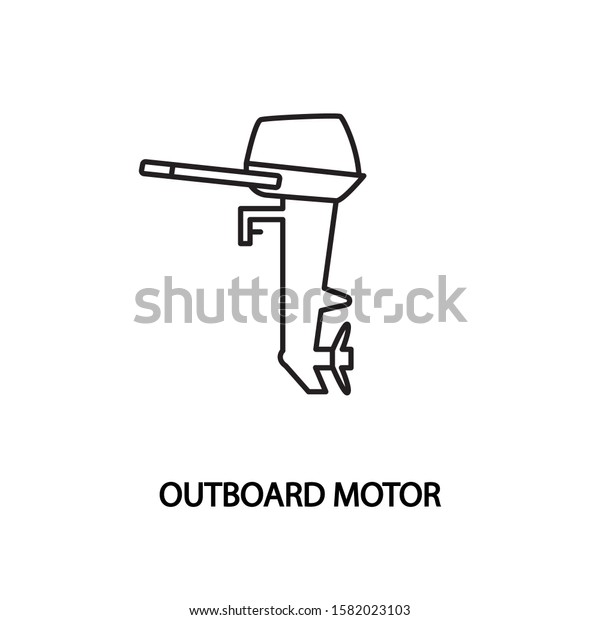 Outboard Motor Vector Line Icon Stock Vector (Royalty Free) 1582023103 ...
