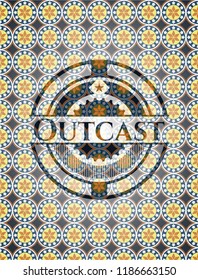 Outcast Arabesque Emblem Background Arabic Decoration Stock Vector ...