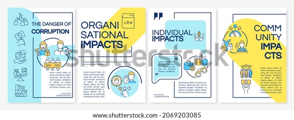 Outcome Corruption Brochure Template Bribery Impacts Stock Vector ...