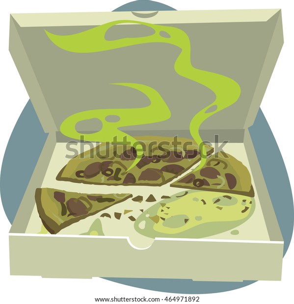 Outdated Smelly Pizza Leftovers Stinky Cardboard Stock Vector (Royalty ...