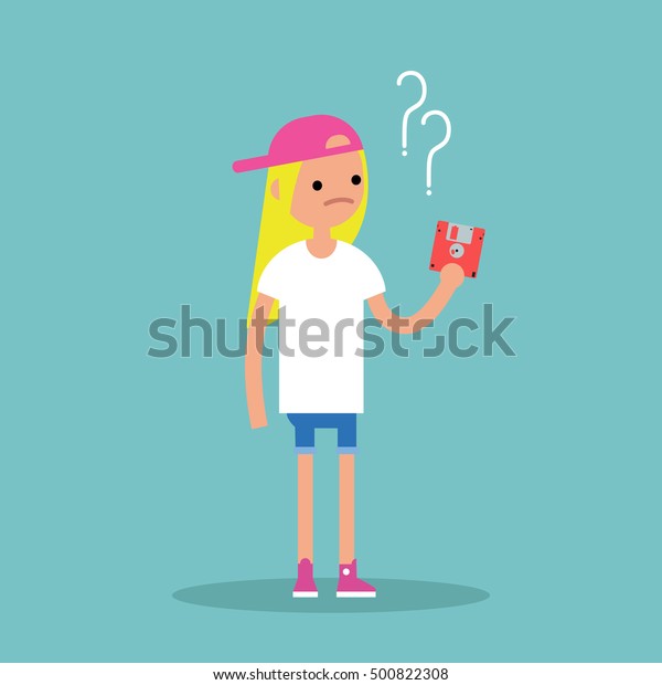 Outdated Technology Concept Young Blond Girl Stock Vector (Royalty Free ... Outdated Technology Concept Young Blond Girl Stock Vector (Royalty Free ...