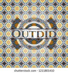Outdid Arabic Emblem Background Arabesque Decoration Stock Vector ...