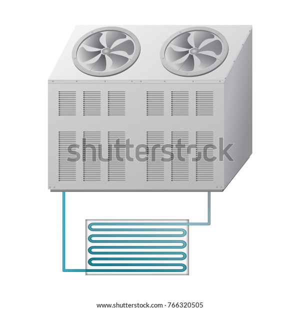 Outdoor Indoor Unit Chiller Technological Equipment Stock Vector ...