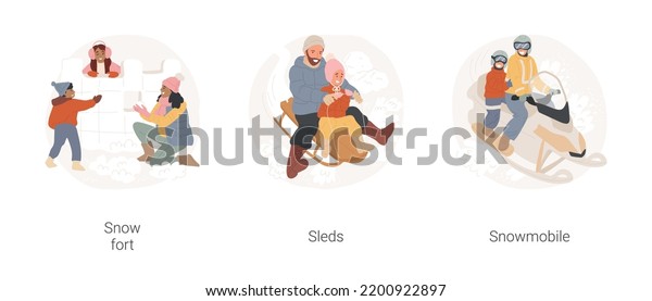 Outdoor Winter Activities Isolated Cartoon Vector Stock Vector (Royalty ...