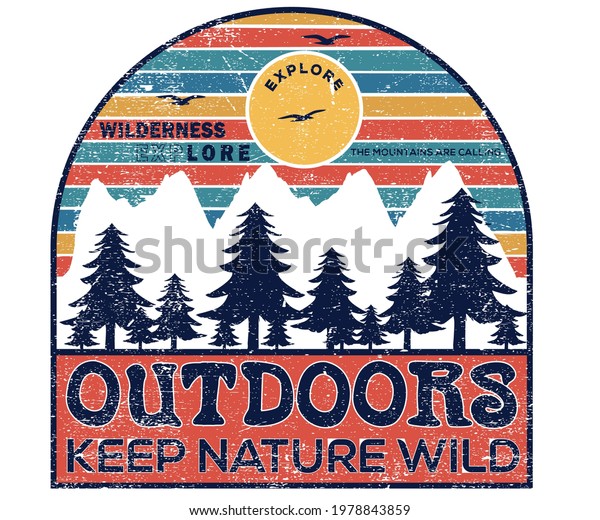 Outdoors Keep Nature Wild Graphic Vector Stock Vector (Royalty Free ...