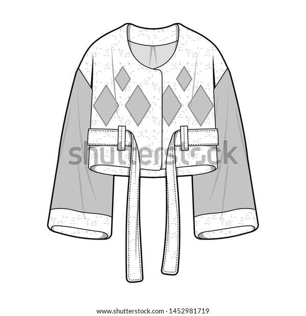 Outer Jacket Fashion Flat Sketch Template Stock Vector (Royalty Free ...