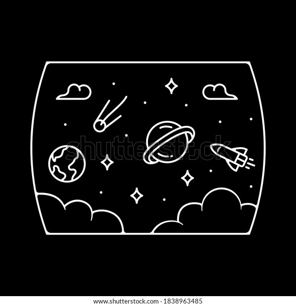 Outer Space Illustration Outer Space Line Stock Vector (Royalty Free ...
