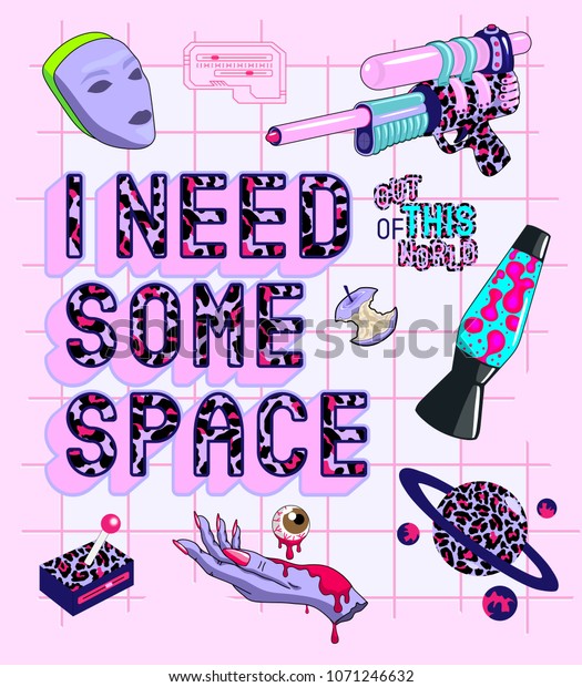 Outer Space Theme Slogan Graphic Design Stock Vector (Royalty Free ...