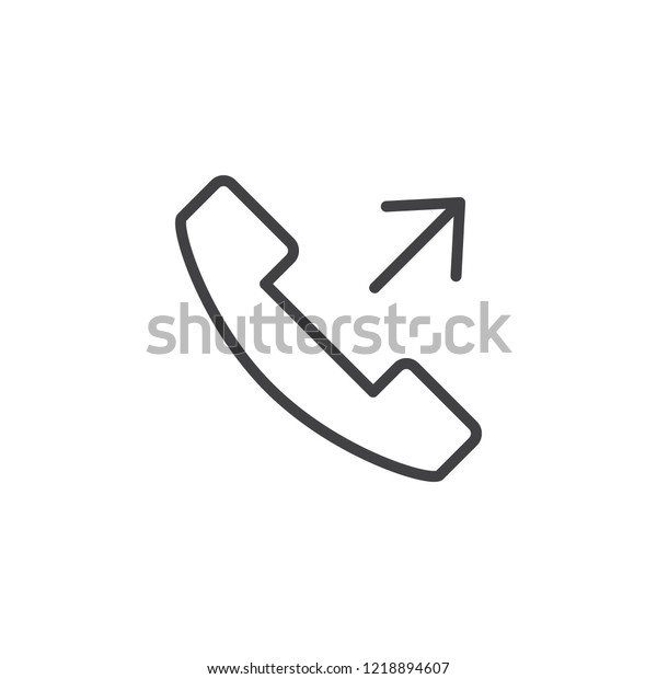 Outgoing Call Outline Icon Linear Style Stock Vector (Royalty Free ...