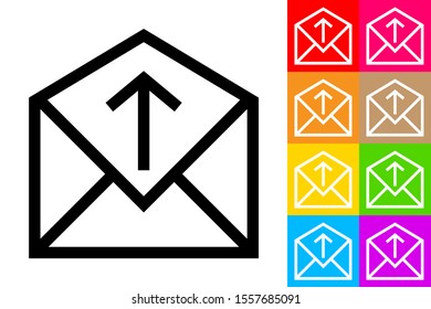 Outgoing Email Line Icon Different Color Stock Vector (Royalty Free ...