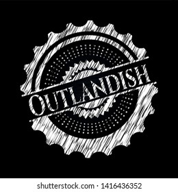 Outlandish On Chalkboard Vector Illustration Detailed Stock Vector ...