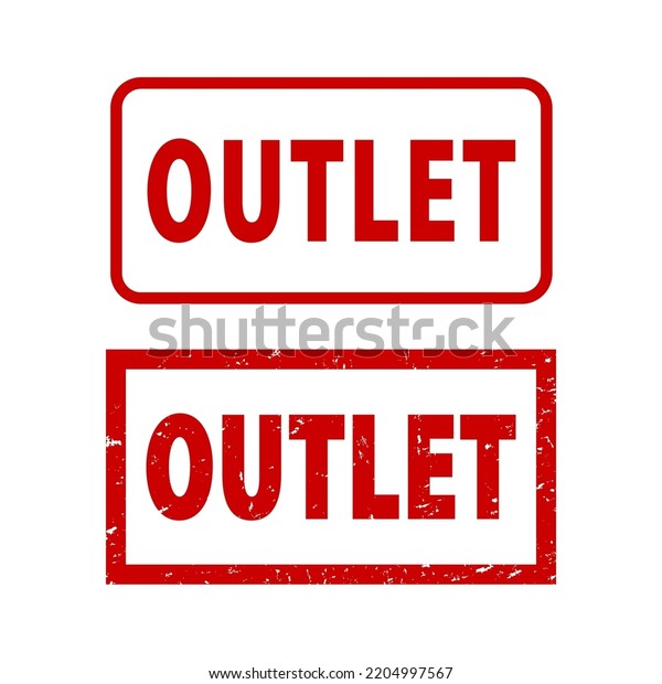 Outlet English Rectangle Rubber Stamp Set Stock Vector (Royalty Free ...