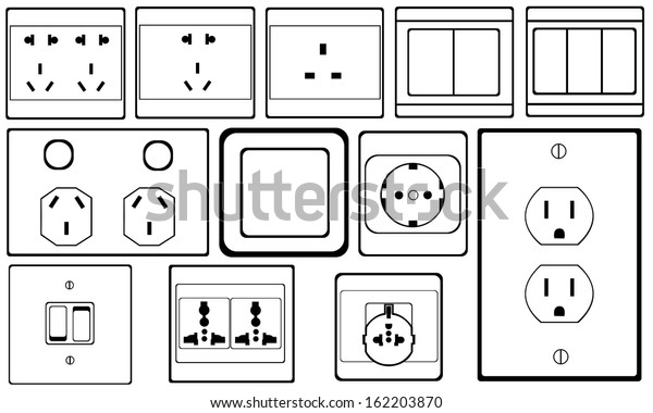 Outlets Switches Set Stock Vector (Royalty Free) 162203870 | Shutterstock