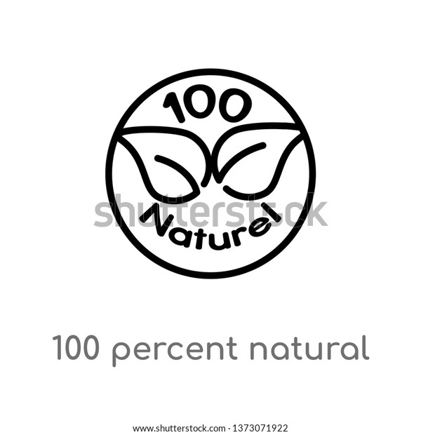 Outline 100 Percent Natural Vector Icon Stock Vector (Royalty Free ...
