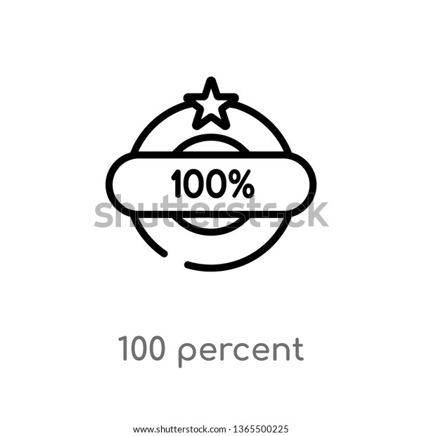 Outline 100 Percent Vector Icon Isolated Stock Vector (Royalty Free ...
