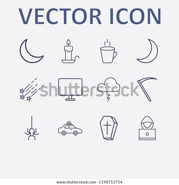 Outline 12 Dark Icon Set Hot Stock Vector (Royalty Free) 1198713754 ...