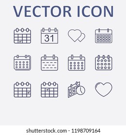 Outline 12 Month Icon Set Calendar Stock Vector (Royalty Free) 1200483088