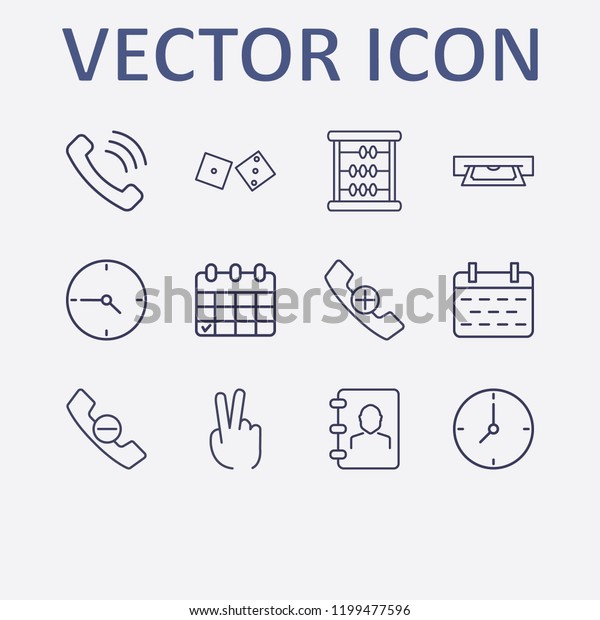 Outline 12 Number Icon Set Handset Stock Vector (Royalty Free ...