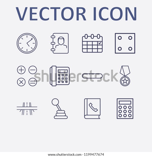 Outline 12 Number Icon Set Dice Stock Vector (Royalty Free) 1199477674 ...