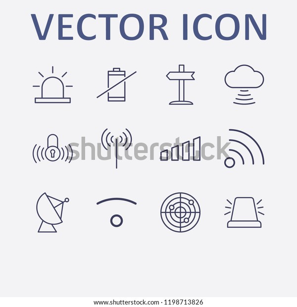Outline 12 Signal Icon Set Signal Stock Vector (Royalty Free ...