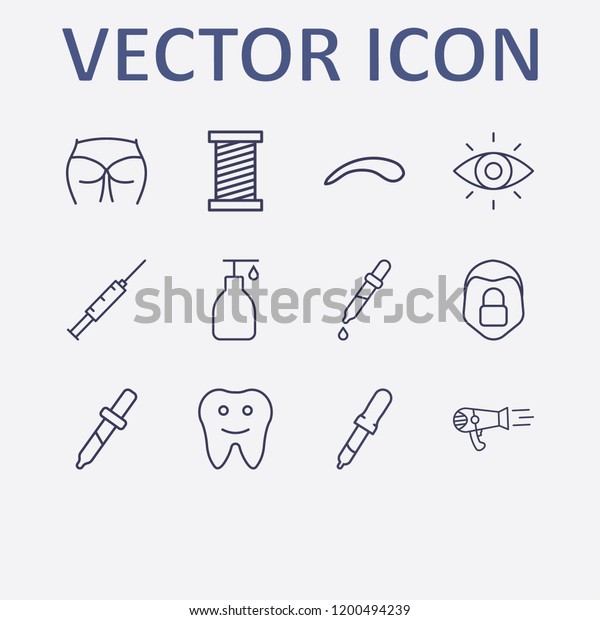 Outline 12 Skin Icon Set Hair Stock Vector (Royalty Free) 1200494239 ...