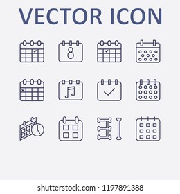 Outline 12 Week Icon Set Calendar Stock Vector (Royalty Free ...