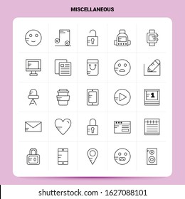 Outline 25 Miscellaneous Icon Set Vector Stock Vector (Royalty Free ...