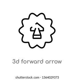 Outline 3d Forward Arrow Vector Icon Stock Vector (Royalty Free) 1364029373