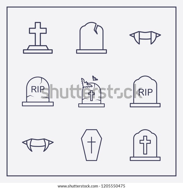 Outline 9 Cruel Icon Set Halloween Stock Vector (Royalty Free ...