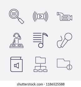 Outline 9 Record Icon Set Information Stock Vector (Royalty Free ...