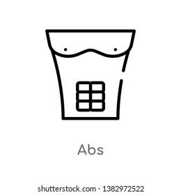 Outline Abs Vector Icon Isolated Black Stock Vector (Royalty Free ...