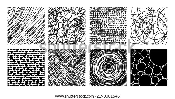 Outline Abstract Shapes Lines Dots Squiggly Stock Vector (Royalty Free ...