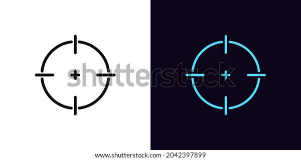 Outline Aim Icon Editable Stroke Linear Stock Vector (Royalty Free ...