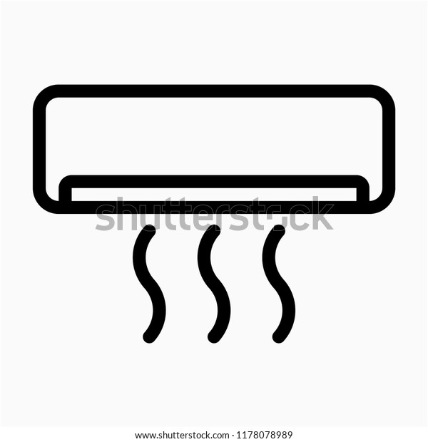 Outline Air Conditioner Pixel Perfect Vector Stock Vector (Royalty Free ...