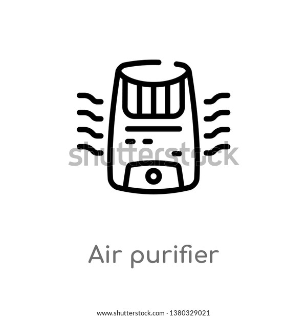 Outline Air Purifier Vector Icon Isolated Stock Vector (Royalty Free ...