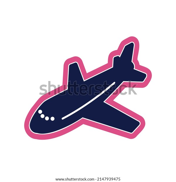 Outline Aircraft Logo Design White Background 库存矢量图(免版税)2147939475