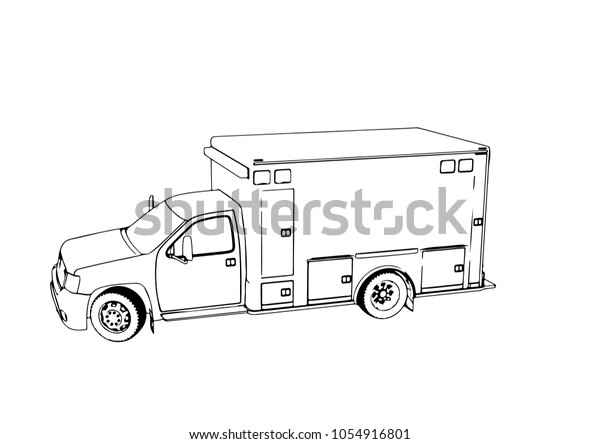Outline Ambulance Car Vector Stock Vector (Royalty Free) 1054916801 ...