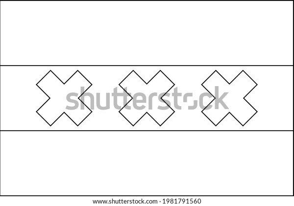 Outline Amsterdam Flag Vector Illustration Stock Vector (Royalty Free ...