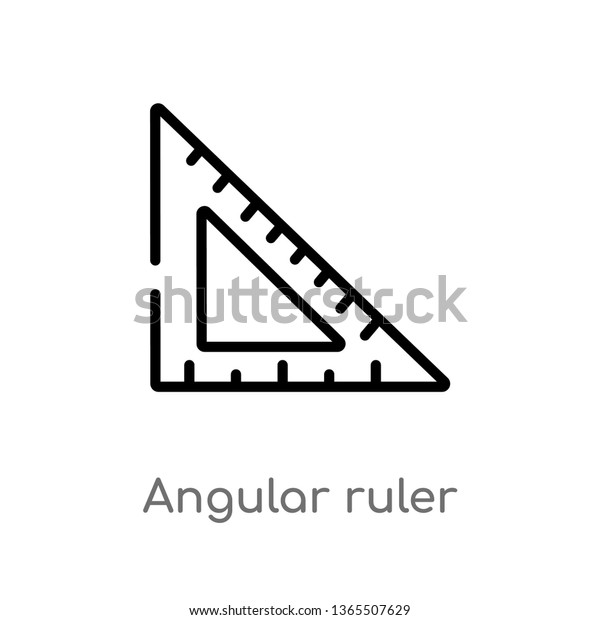 Outline Angular Ruler Vector Icon Isolated Stock Vector (Royalty Free ...