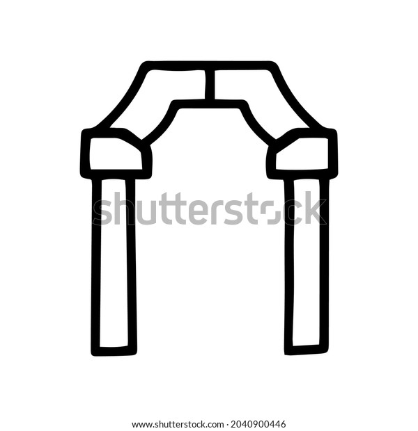 Outline Arch Black Line Vector Doodle Stock Vector (Royalty Free ...