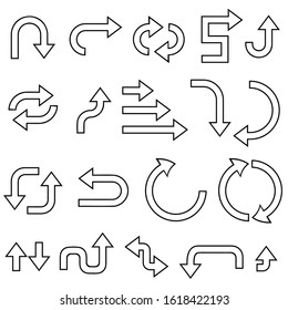 Outline Arrows Vector Illustration Isolated On Stock Vector (Royalty ...