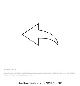 Outline Back Arrow Icon Vector Illustration Stock Vector (Royalty Free ...