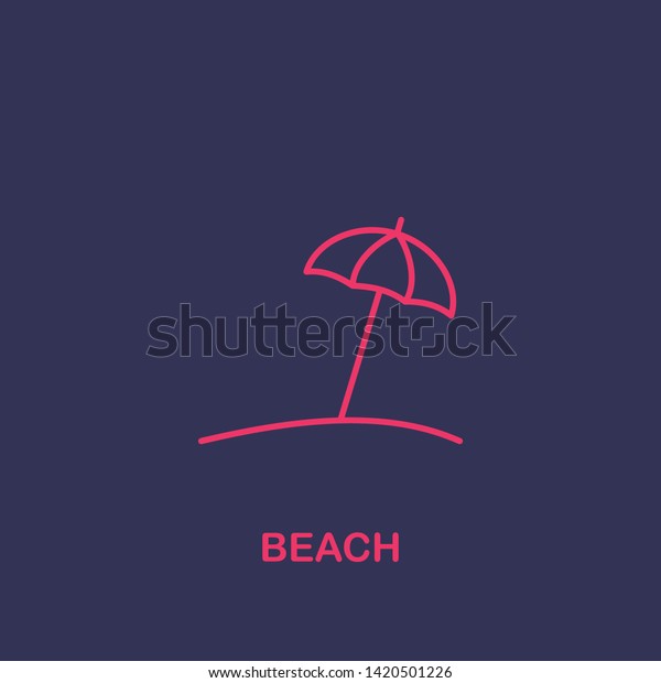 Outline Beach Iconbeach Vector Illustration Symbol Stock Vector ...