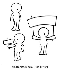 Outline Blank Character Stock Vector (Royalty Free) 136482521 ...